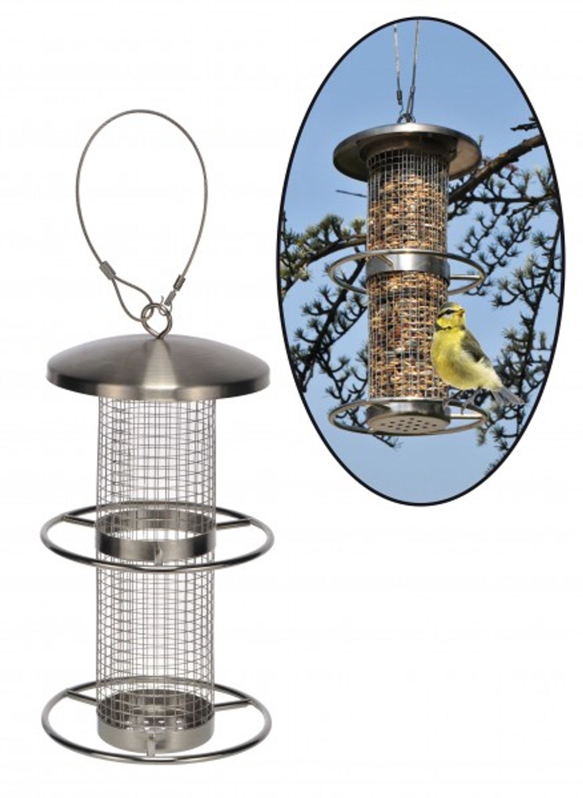 Edelstahl Vogelfutterstation wetterbeständig Vogel Futterstation Höhe ...